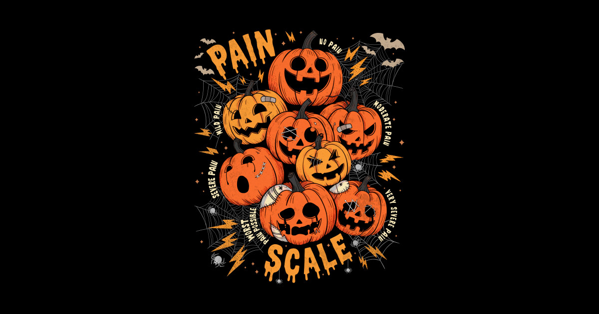 Pain Scale Spooky Pumpkin Fall Halloween vintage 2025 - Pain Scale ...