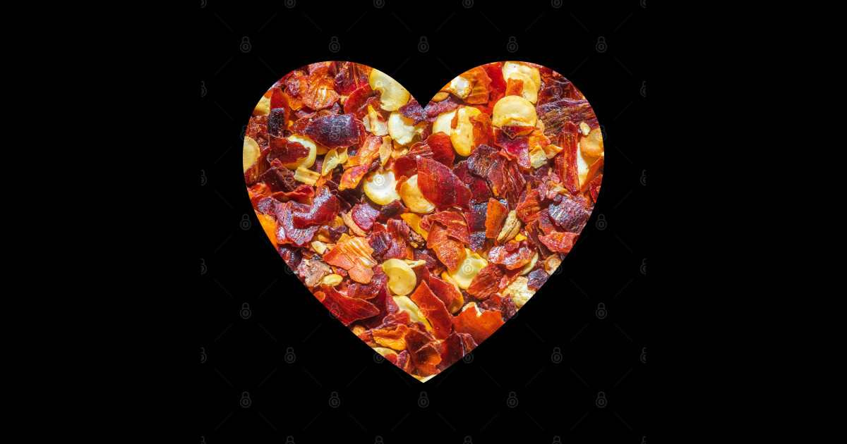 Spicy Red Hot Pepper Chili Flakes Photograph Heart. - Spicy - Magnet ...