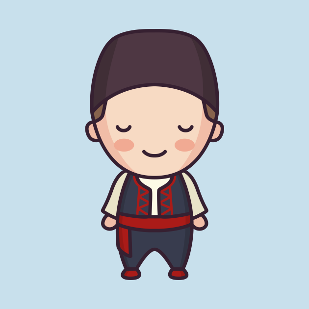 Cute Traditional Greek Boy Cartoon - Greek Tradition - T-Shirt | TeePublic