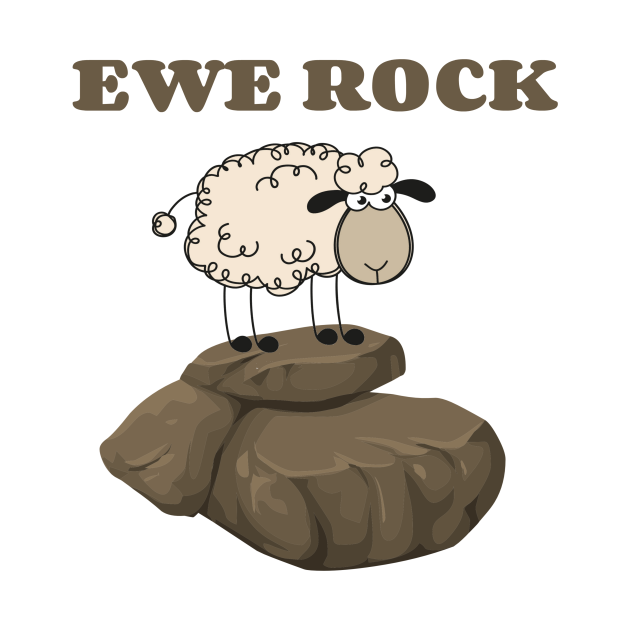 Ewe Rock Funny Sheep Pun T-shirt - Sheep Pun - T-Shirt | TeePublic