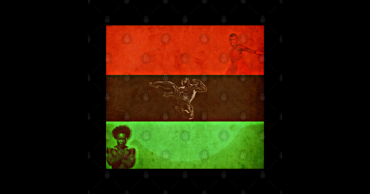 Pan African black panther flag - Black Panther - Sticker | TeePublic