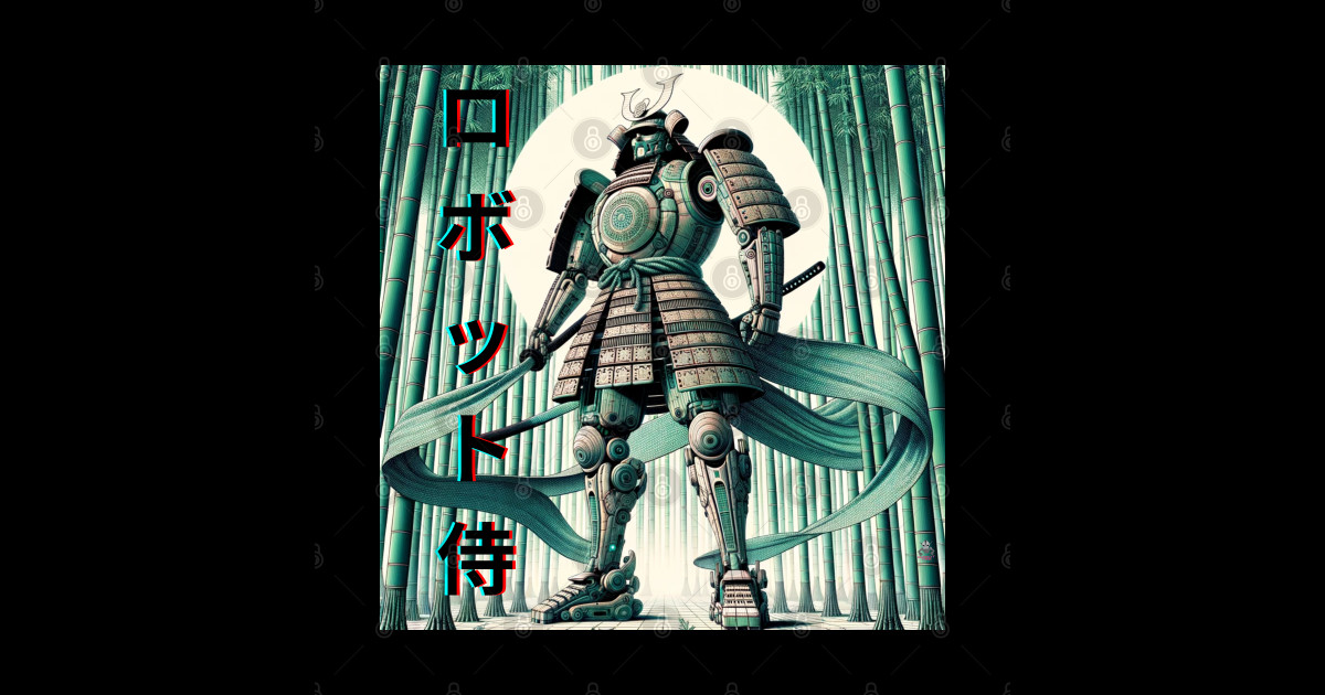 Bamboo Behemoth Bot - Samurai - Sticker | TeePublic
