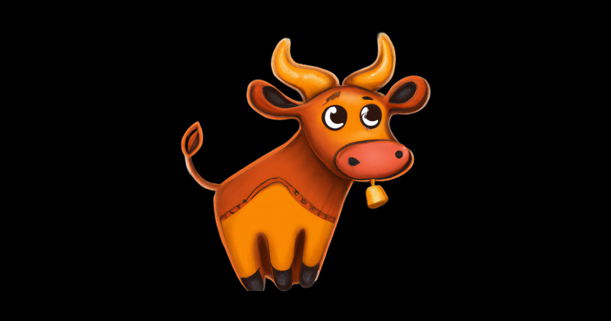 Cute Ox Drawing - Cute Ox - Sticker | TeePublic