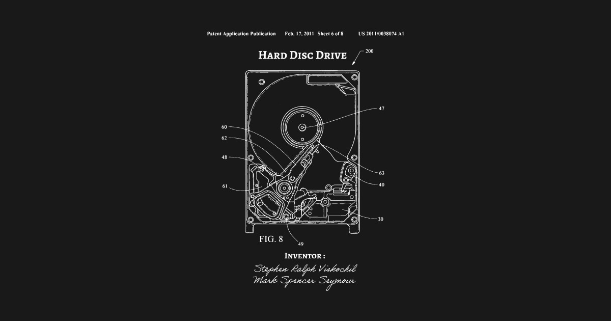 Hard Drive Patent - HDD Blueprint Poster Computer Art - Gift for ...