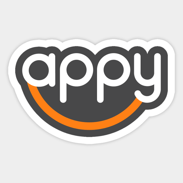 Appy White Logo - Appy - Sticker | TeePublic