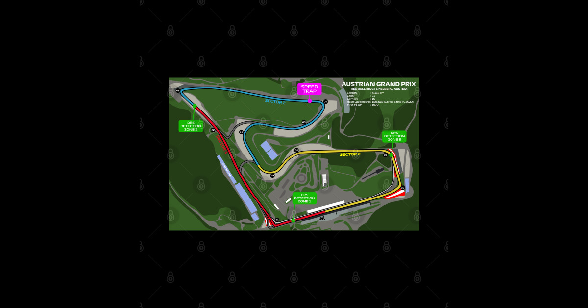 Formula One Austrian GP Circuit Layout - Red Bull Ring, Spielberg ...