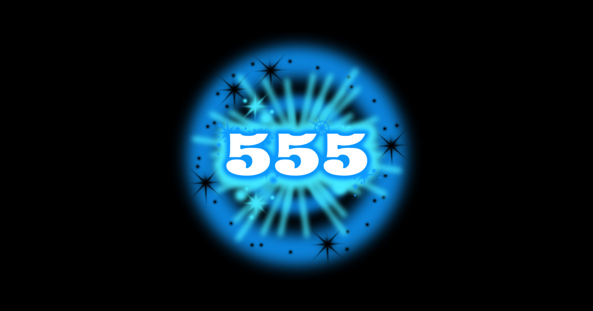555 Angel Numbers Airbrush Y2K Vintage Blue - 555 - Sticker | TeePublic