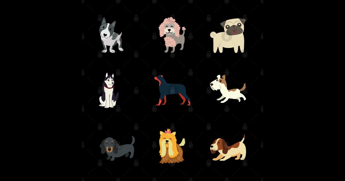 Cute And Playful Dogs Sticker Pack - Dog - Sticker | TeePublic