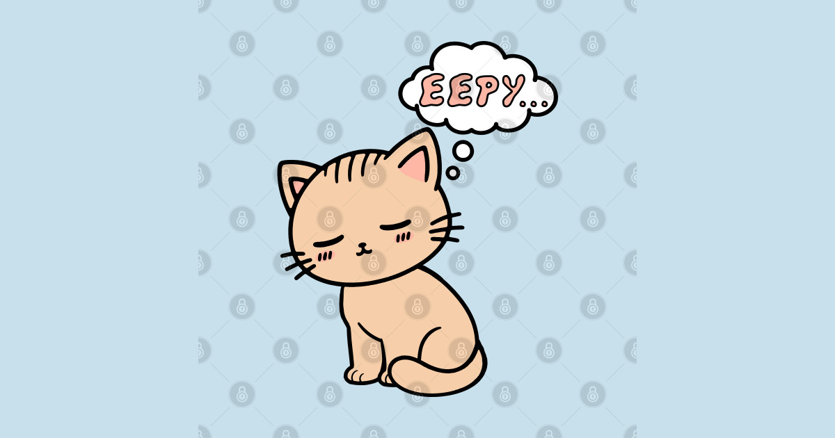 Eepy Cat - Cute Sleepy Kitten Meme - Eepy Meme - T-Shirt | TeePublic