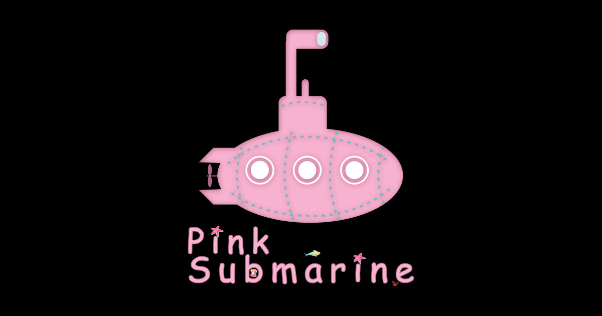 Pink submarine - Art For Kids - Sticker | TeePublic