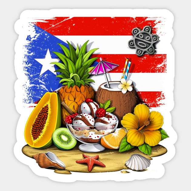 Puerto Rico Beach - Puerto Rico - Sticker | TeePublic