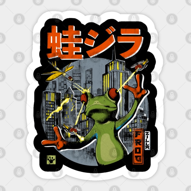 Godzilla-Frogzilla City Invasion - Godzilla - Sticker | TeePublic