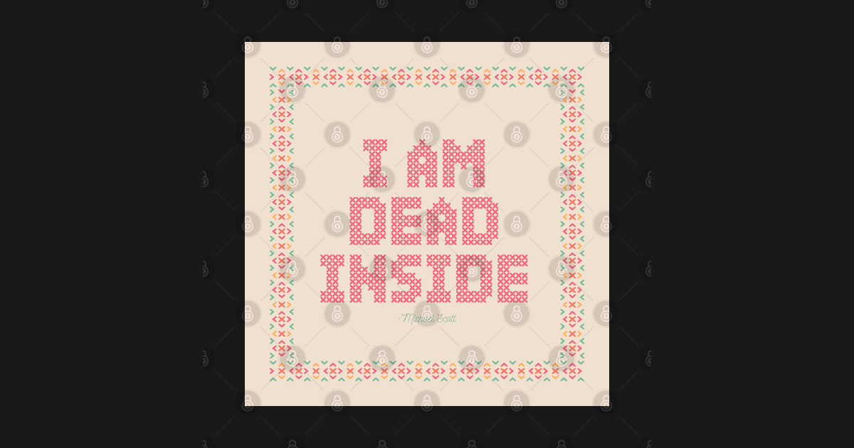 I Am Dead Inside Cross Stitch - The Office - T-Shirt | TeePublic
