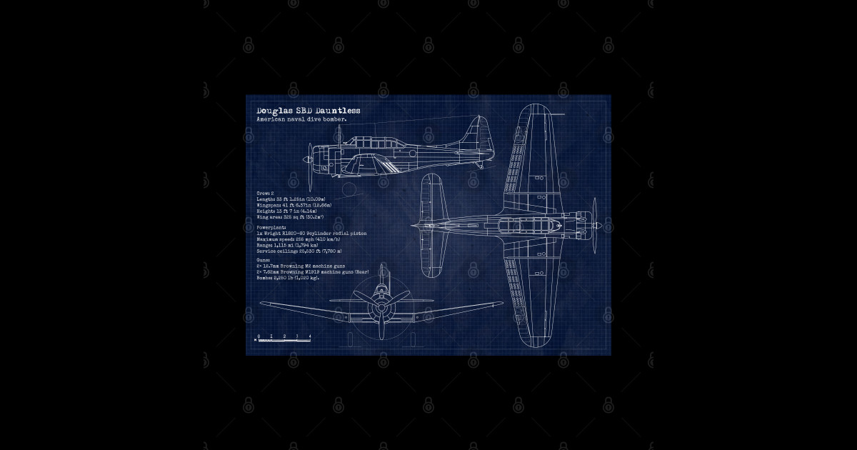 Douglas SBD Dauntless Blueprint - Dauntless - Sticker | TeePublic