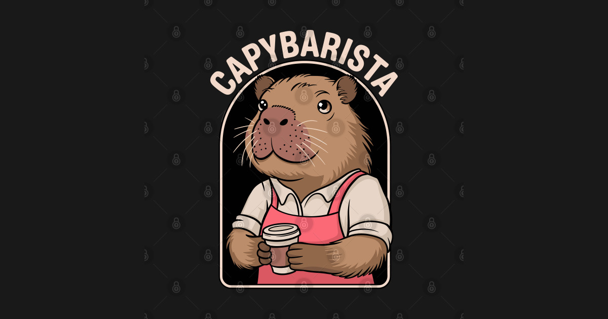 Capybarista, Capybara Barista holding coffee - Capybara - T-Shirt ...