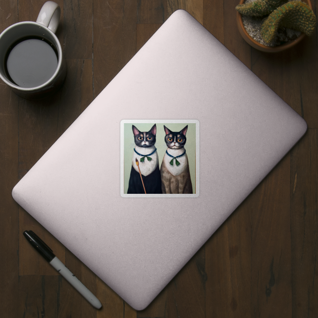Two cute cats - Cats - Sticker | TeePublic