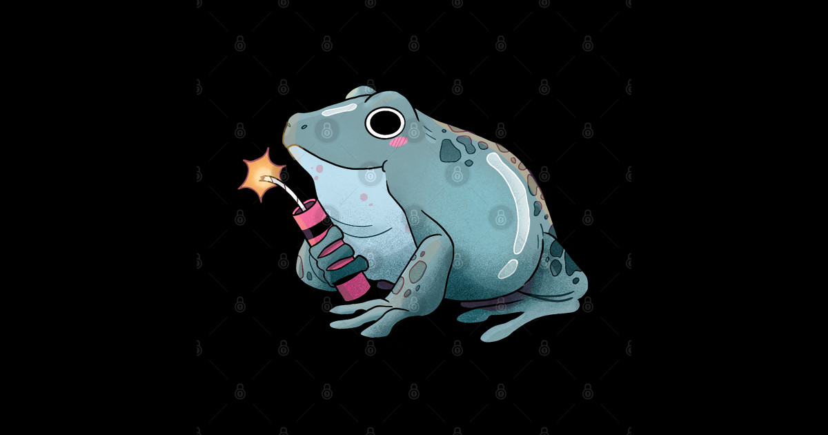 Frog Toad Ribbit with TNT dynamite stick - Frog Sticker - Magnet ...