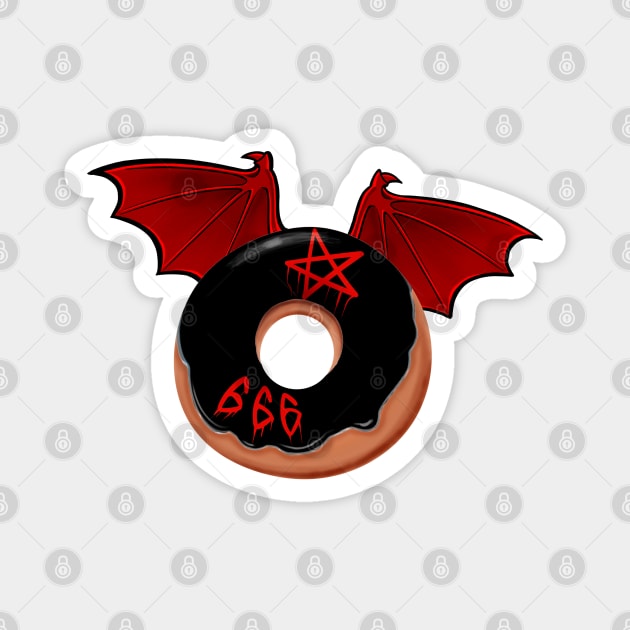 Devilish Demon Donut 666 Silly Cute and Funny - Cute Demon - Magnet ...