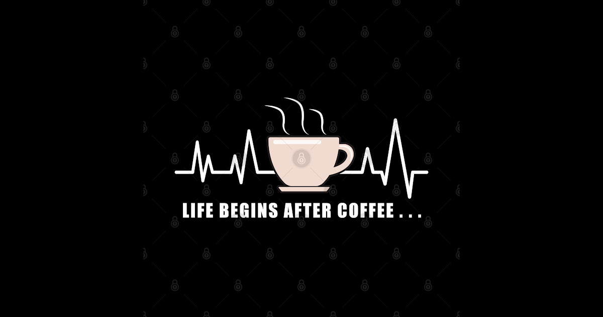 Heartbeat Pulse - Coffee - Fun - Sticker | TeePublic