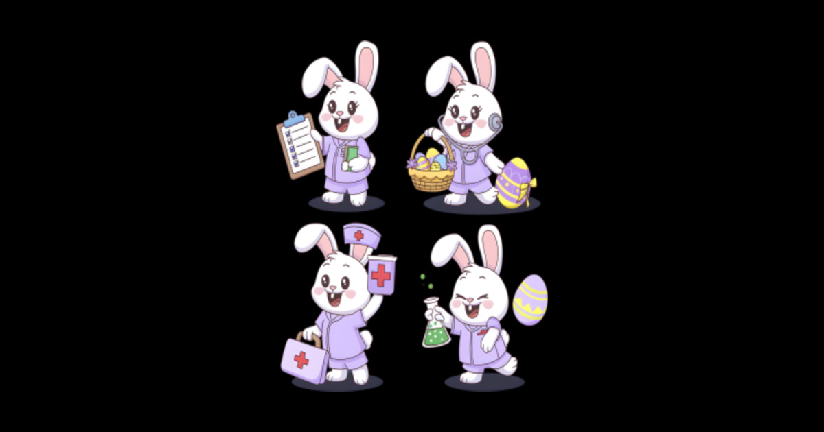 Easter Bunny Nurses Rabbit - Nurses Rabbit - Sticker | TeePublic