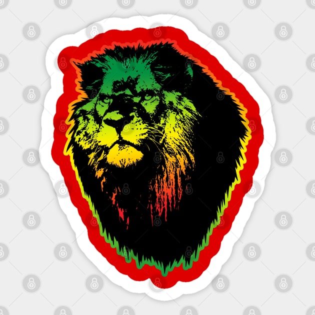 Reggae Lion Head - Lion Head - Sticker | TeePublic