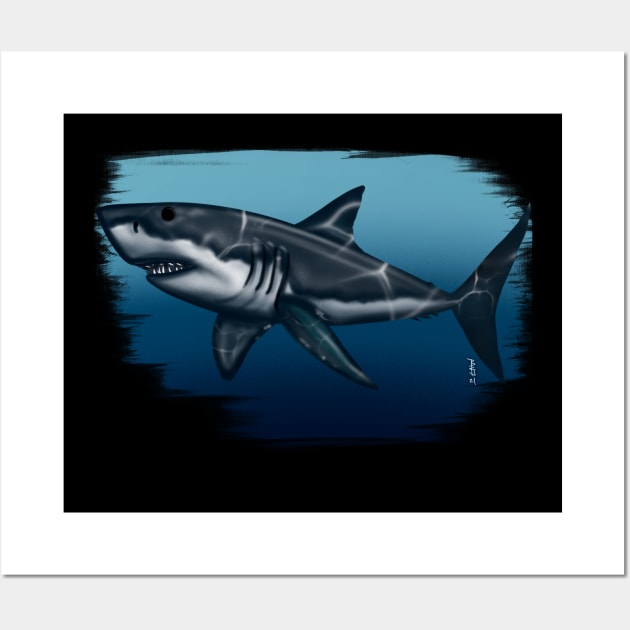 The great white shark - Shark - Posters and Art Prints | TeePublic