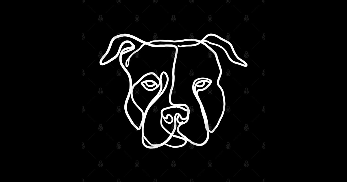 Pitbull Line Drawing - Pitbull - Sticker | TeePublic