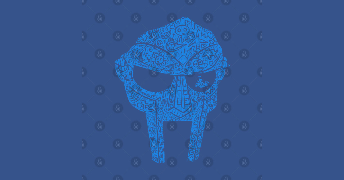 Doodle Doom Blue - Mf Doom - T-Shirt | TeePublic