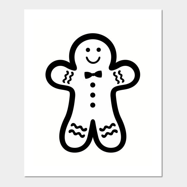 Gingerbread Man (black & white) - Gingerbread Man - Posters and Art ...