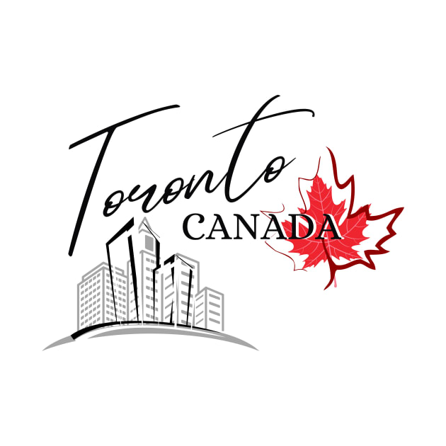Toronto Canada / Toronto City Illustration / Red Maple leaf - Toronto ...