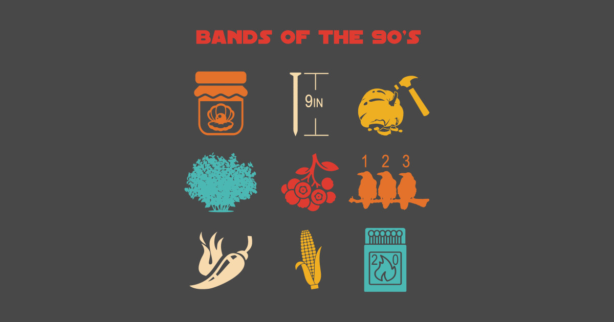 Bands Of The 90's Funny Retro Vintage - Retro Vintage Sunset - T-Shirt ...