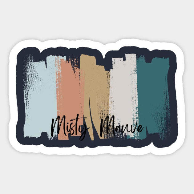 Misty Mauve Brush Stroke Color Palette Design - Color Palette - Sticker ...