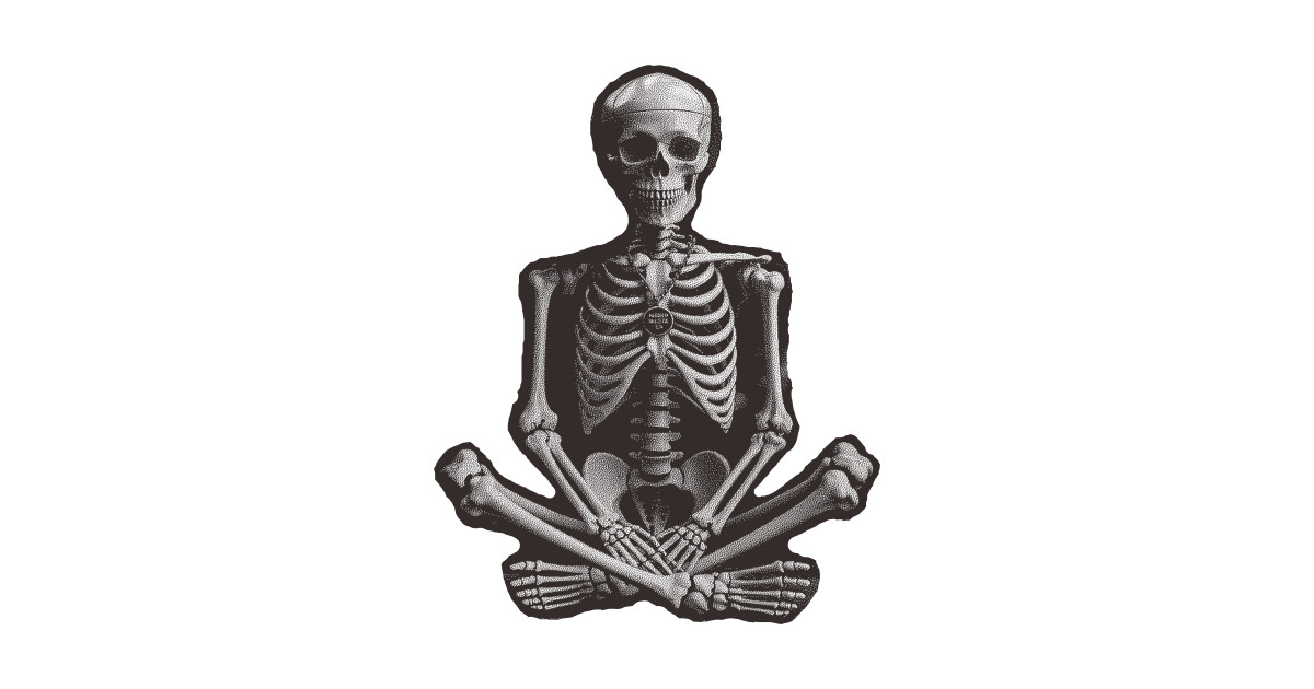 Meditating Skeleton - Spooky Halloween Design - Skeleton - T-Shirt ...
