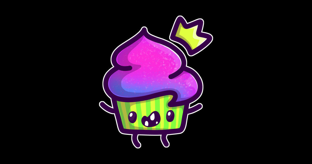 Super Cute Ugly Cupcake - Cupcake - Sticker | TeePublic