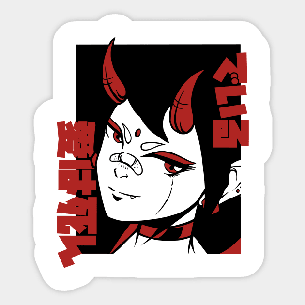 Anime Devil Girl - Anime - Sticker | TeePublic