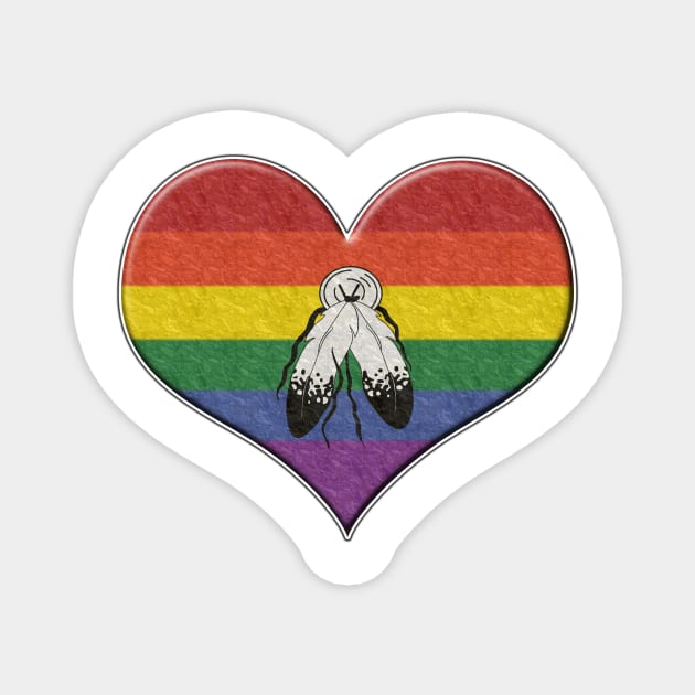 Large Two-Spirited Pride Flag Colored Heart - Heart - Magnet | TeePublic