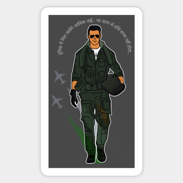 Fighter Hrithik Roshan - Fighter Pilot - Sticker | TeePublic