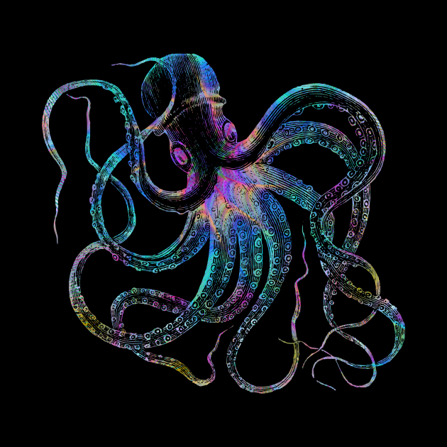 Psychedelic Octopus Trippy Kraken Ocean Sea Monster - Octopus ...