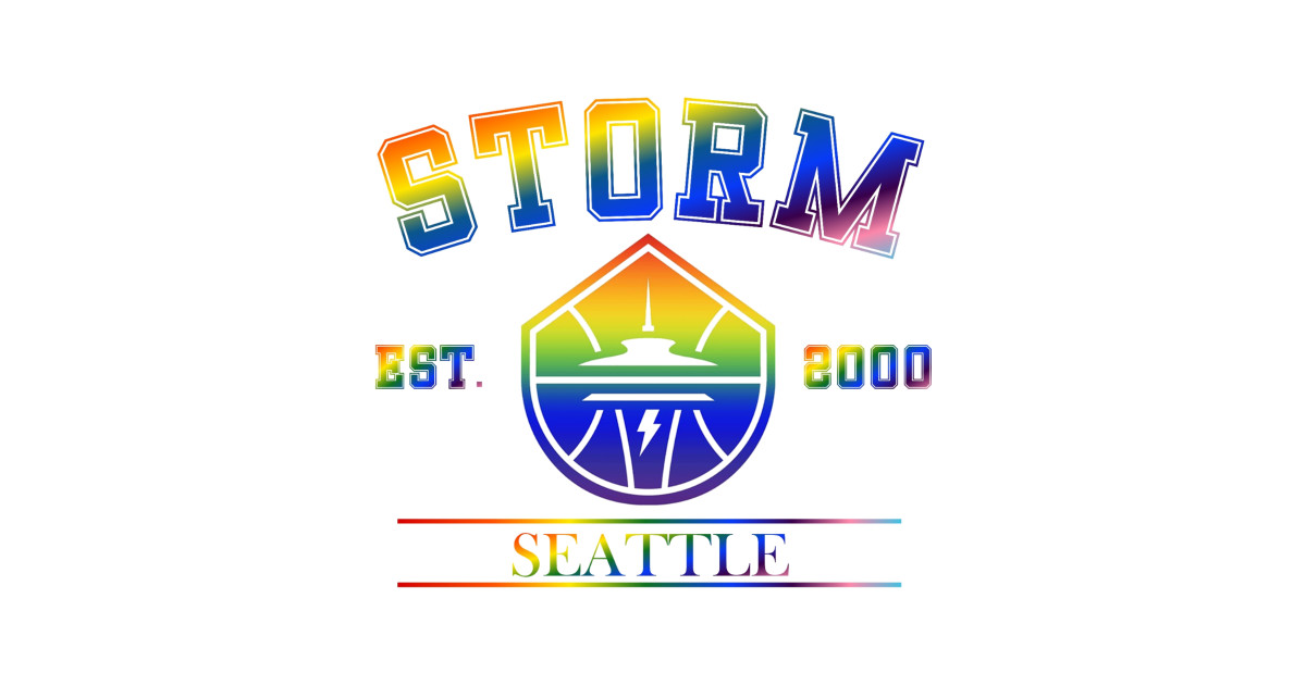 Seattle Storm WNBA Pride LGBT Rainbow Vintage Logo - Seattle Storm - T ...
