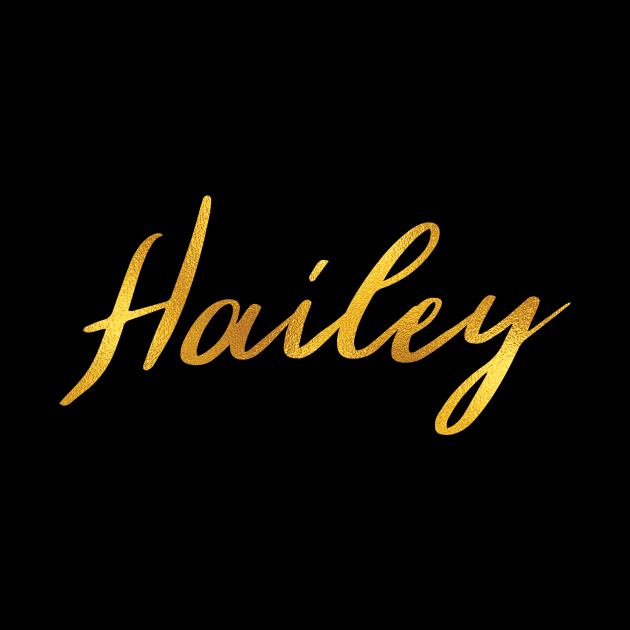 Hailey Name Hand Lettering in Faux Gold Letters - Haley - Pin | TeePublic