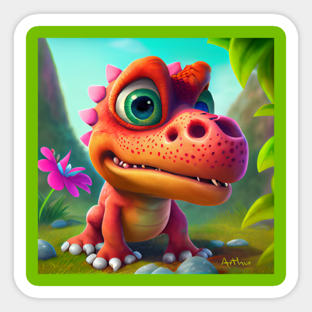 Baby Dinosaur Dino Bambino - Arthur - Baby Dinosaur - Sticker | TeePublic