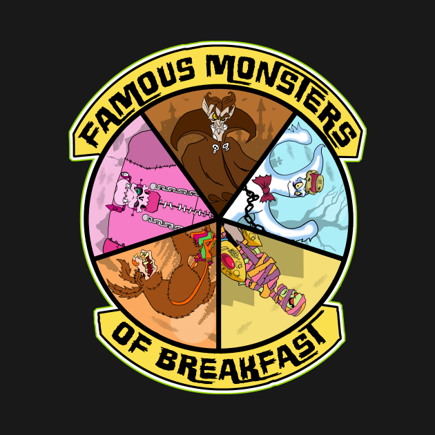 Famous Monsters of Breakfast - Monster Cereals - T-Shirt | TeePublic
