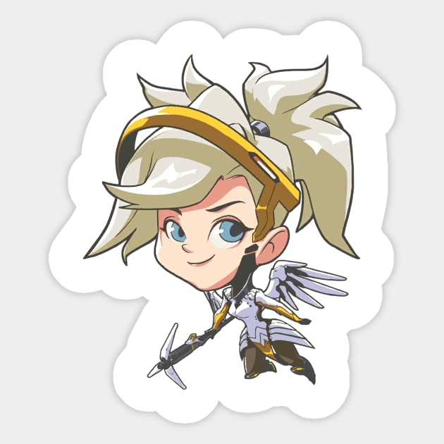 Mercy Cute Spray - Overwatch - Sticker | TeePublic