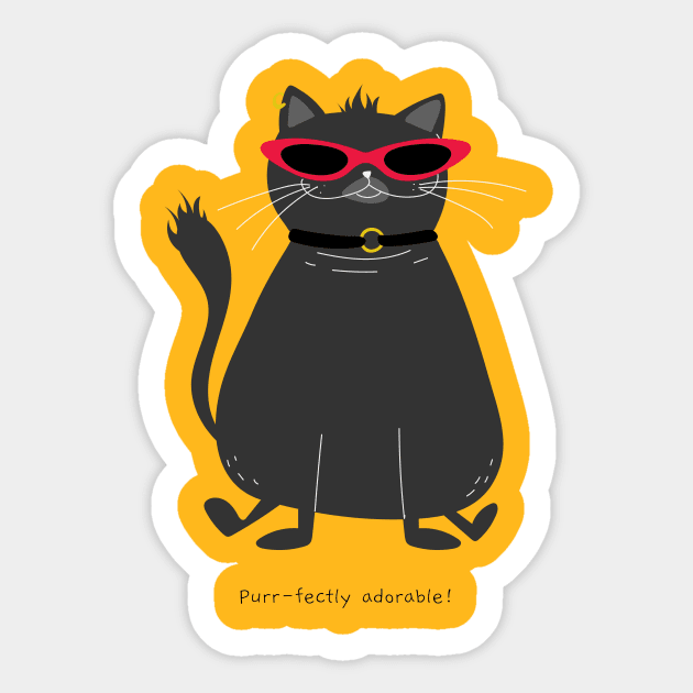 Purr-fectly adorable! - Cats - Sticker | TeePublic