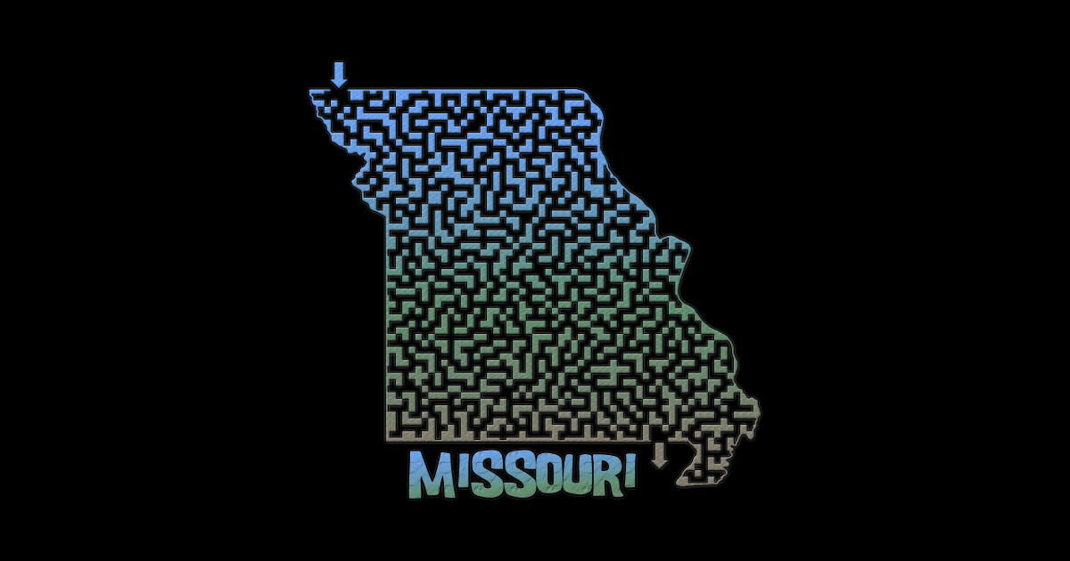 Missouri State Outline Maze & Labyrinth - Missouri - Posters and Art ...
