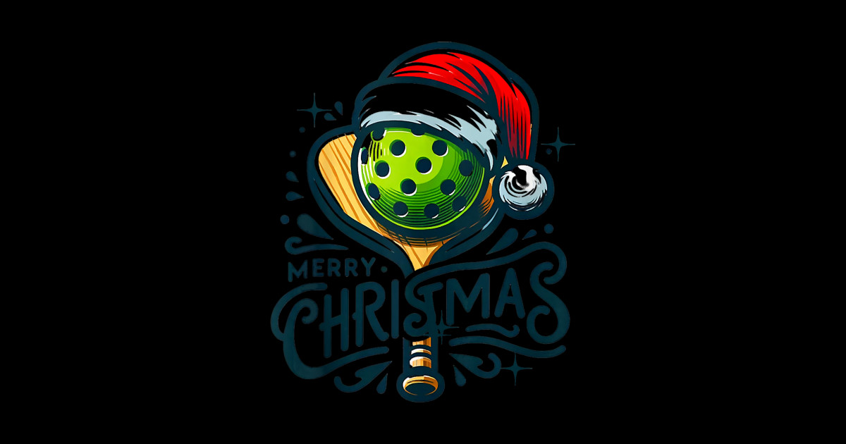 Merry Christmas Pickleball Pickle Ball and Paddle Santa - Merry ...