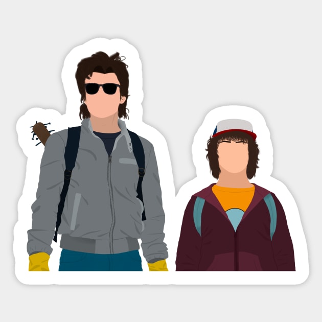 Stranger Things Dustin and Steve Fanart - Stranger Things - Sticker ...