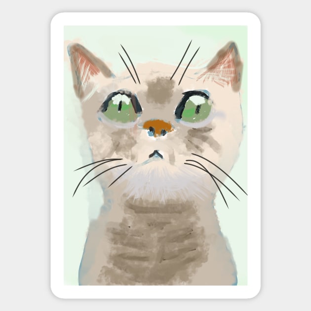 A shocked cat - A Shocked - Sticker | TeePublic