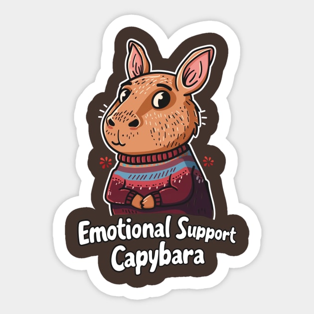 Emotional Support Capybara - Capybara - Sticker | TeePublic