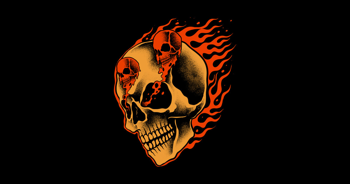 Skull fire - Skull Fire - Sticker | TeePublic
